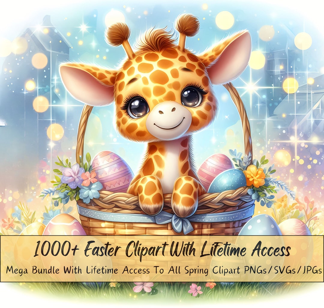 1000+ Easter Clipart, Mega Cute Easter Animal Bundle, Watercolor Clip ...