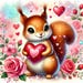 Cute Valentines Day Squirrels Clipart Bundle, Valentine Squirrel Clip ...