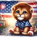 Cute 4th July Animals Clipart Bundle, Watercolor Patriotic Files Animal ...