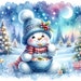 Cute Winter Snowman Clipart Bundle, Watercolor Clip Art Images, 20 High ...
