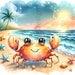 Cute Summer Crabs Clipart Bundle, Watercolor Crab Clip Art Images, High ...