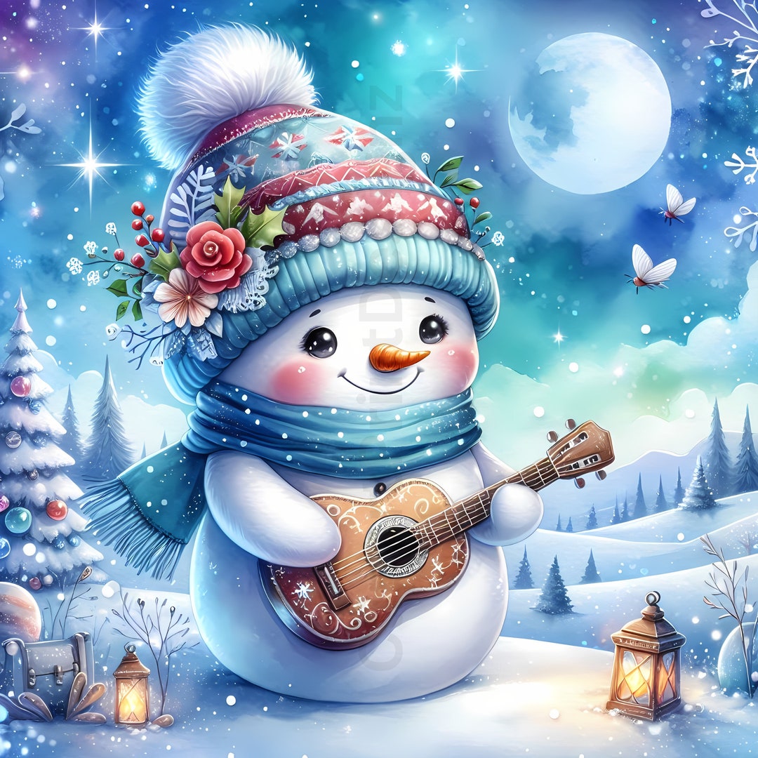 Cute Winter Snowman Clipart Bundle, Watercolor Clip Art Images, 20 High ...