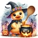 Cute Halloween Ducks Clipart Bundle, Watercolor Duck Clip Art Images ...