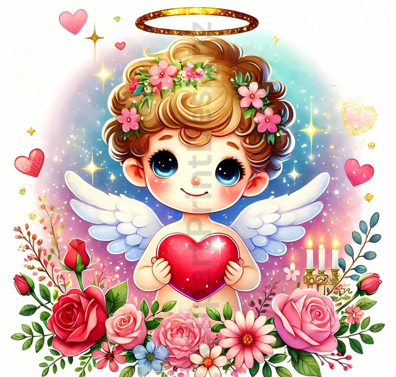 Cute Valentines Day Cupids Clipart Bundle, Valentine Cupid Clip Art ...