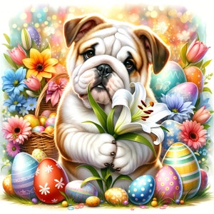 Cute Easter Dogs Breeds Clipart Bundle, Watercolor Clip Art Images, 20 ...