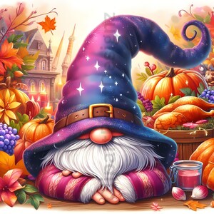 Happy Thanksgiving Gnomes Clipart Bundle, Watercolor Gnome Clip Art ...