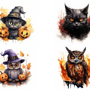 Watercolor Halloween Clipart Cute and Scary Halloween Bundle - Etsy