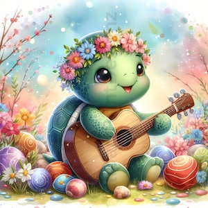 Cute Spring Turtles Clipart Bundle, Watercolor Clip Art Images, 20 High ...