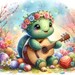Cute Spring Turtles Clipart Bundle, Watercolor Clip Art Images, 20 High ...