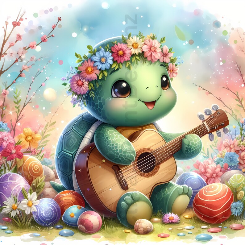 Cute Spring Turtles Clipart Bundle, Watercolor Clip Art Images, 20 High ...