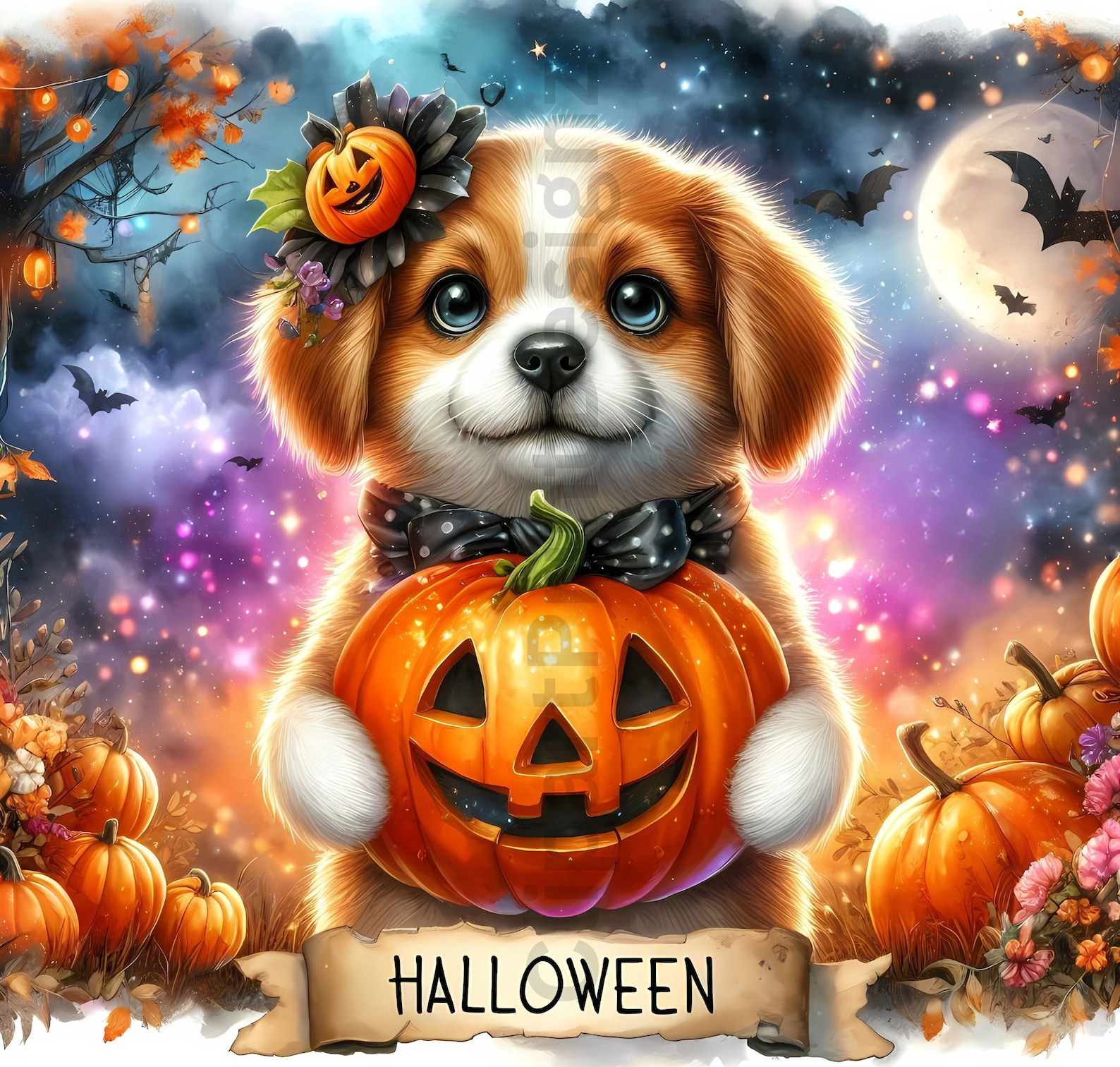 Cute Halloween Animals Clipart Bundle, Watercolor Clip Art Images, High ...