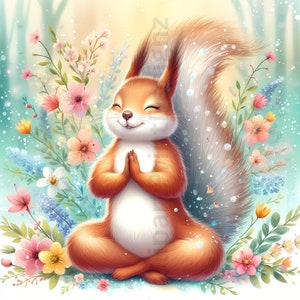 Cute Spring Squirrels Clipart Bundle, Watercolor Clip Art Images, 24 ...