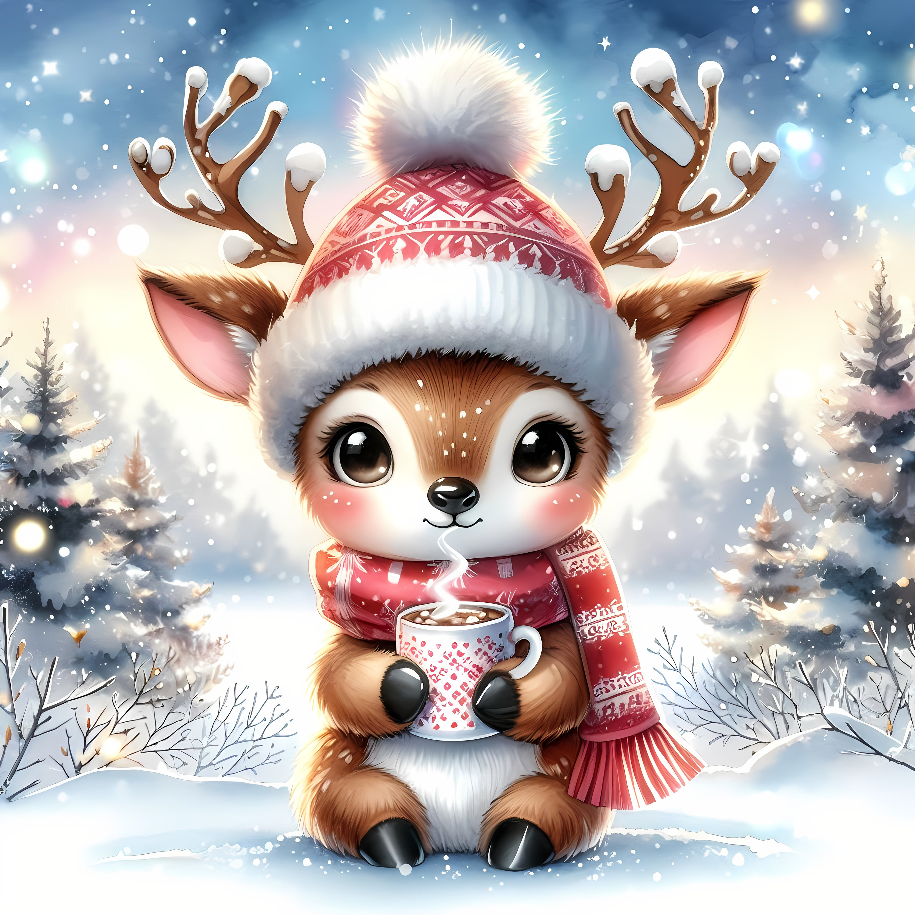 Cute Watercolor Winter Animals Clipart Bundle, Baby Animal Images, 17 ...