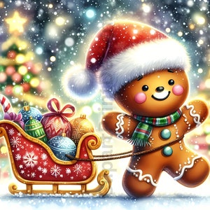 Cute Christmas Gingerbread Man Clipart Bundle, Xmas Men Clip Art Images ...