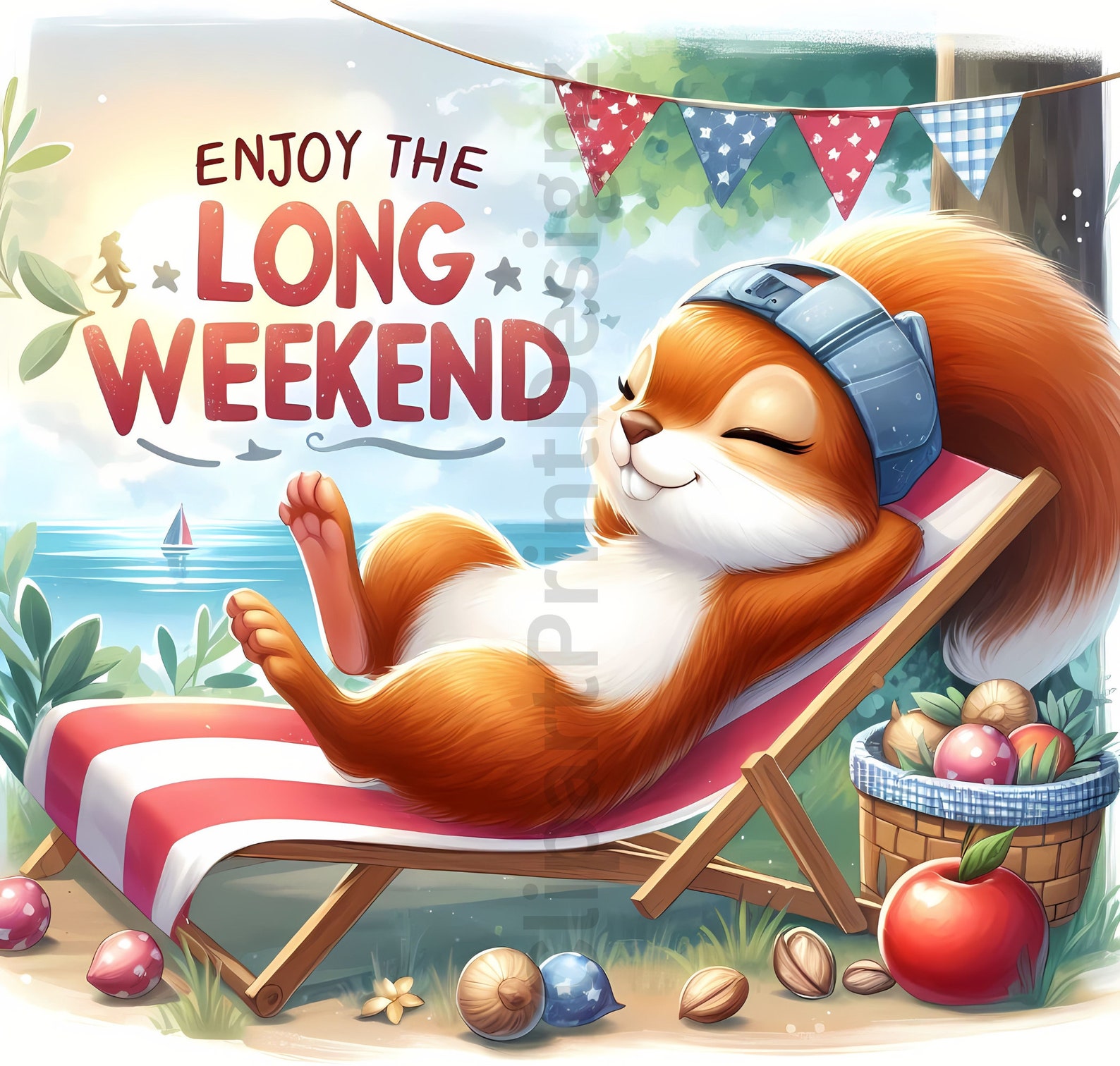 Cute Labor Day Animals Clipart Bundle, Watercolor Patriotic Files ...