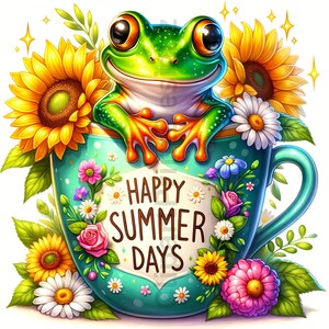 Cute Summer Frogs Clipart Bundle, Watercolor Frog Clip Art Images, High ...