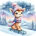 Cute Winter Giraffe Clipart Bundle, Festive Watercolor Clip Art Images ...