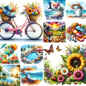 High Quality Summer Clipart Bundle, Watercolor Clip Art Images, Amazing ...