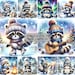 Cute Winter Raccoon Clipart Bundle, Festive Watercolor Clip Art Images ...