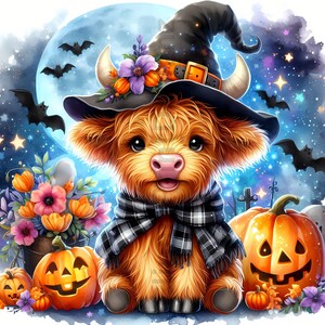 Cute Halloween Animals Clipart Bundle, Watercolor Clip Art Images, High ...