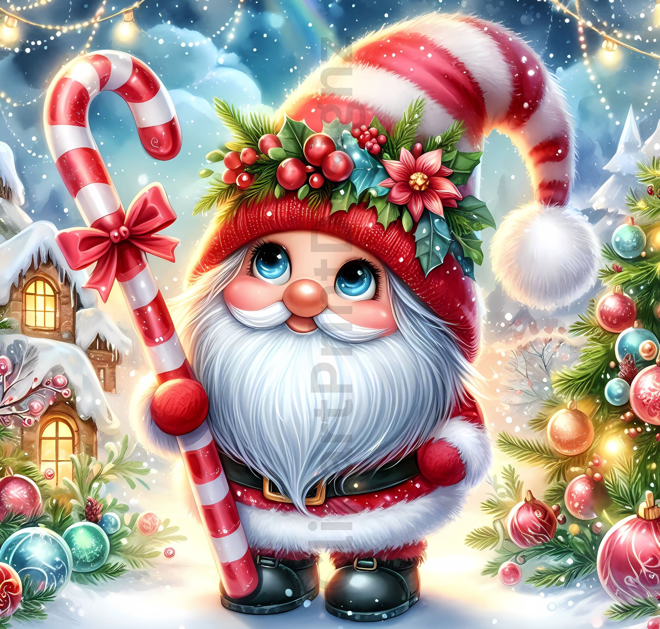 Cute Christmas Gnomes Clipart Bundle, Xmas Gnome Clip Art Images ...