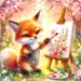 Cute Spring Fox Clipart Bundle, Watercolor Clip Art Images, 20 High ...