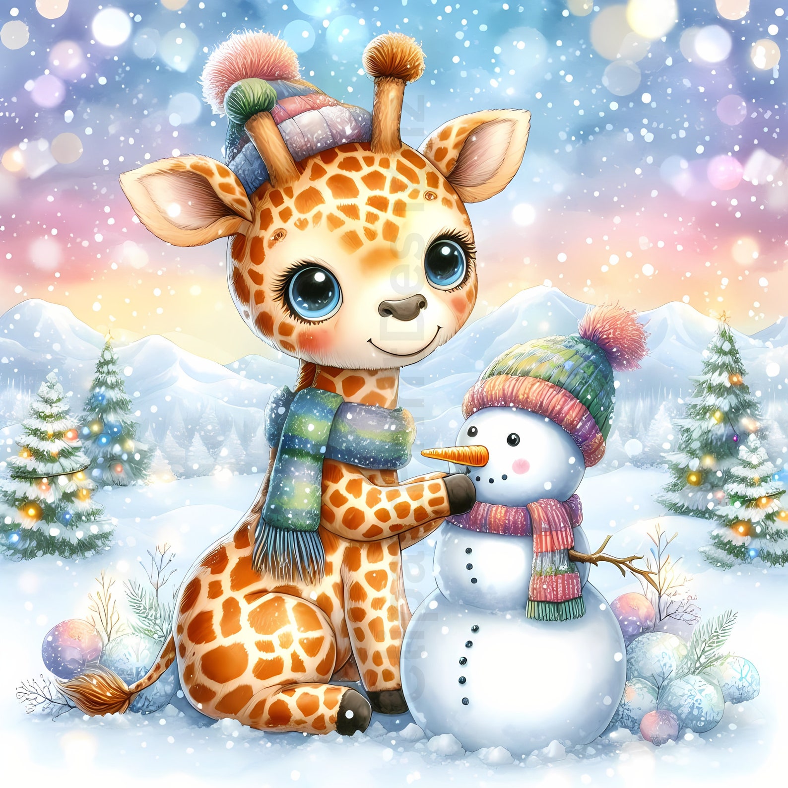 Cute Watercolor Winter Animals Clipart Bundle, Animal Images, 20 High ...