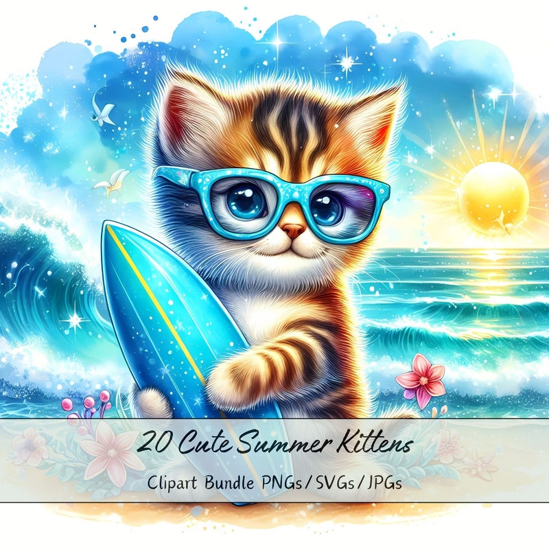 Beach Cats Art - Etsy