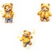 20 Watercolor Yellow Teddy Bear Clipart, Cute Teddy Bear Bundle ...