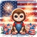 Cute 4th July Animals Clipart Bundle, Watercolor Patriotic Files Animal ...