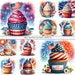 4th July Cupcakes Clipart Bundle, Watercolor Patriotic Files, High ...
