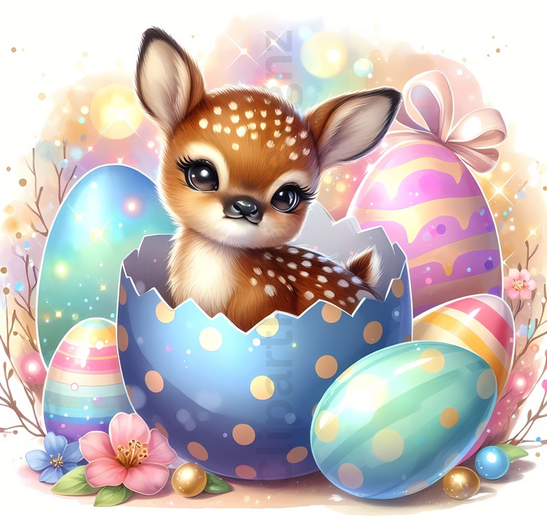 Cute Easter Animals Clipart, Funny Watercolor Animal Images, High ...