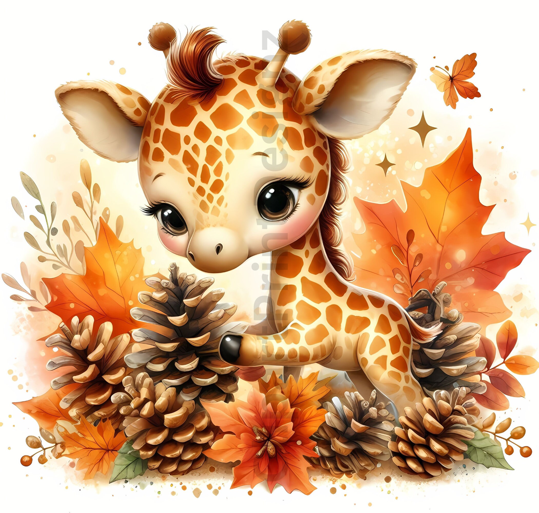 Cute Fall Animals Clipart Bundle, Watercolor Animal Clip Art Images ...