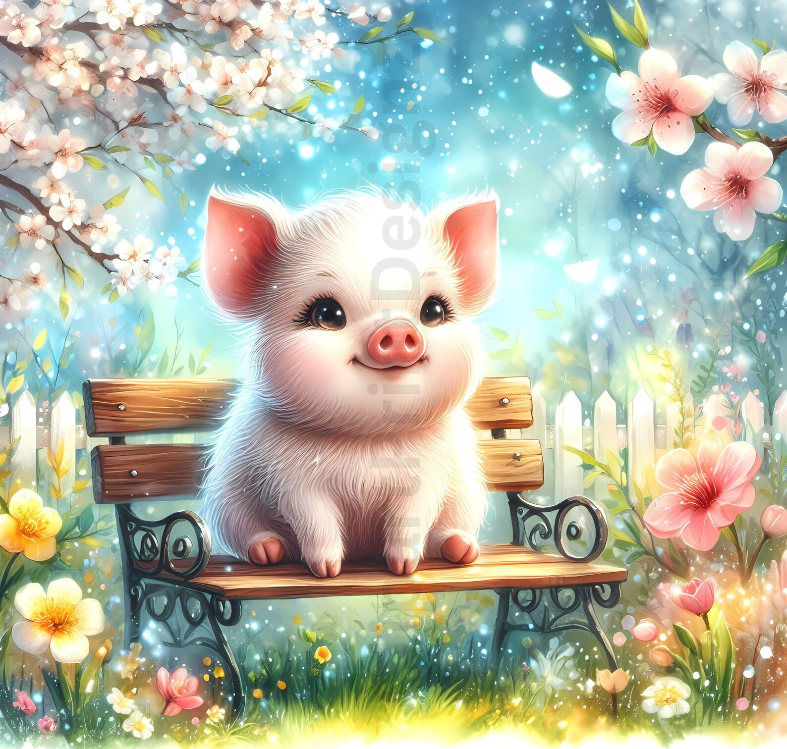 Cute Spring Pigs Clipart, Funny Watercolor Animal Images, High Quality ...