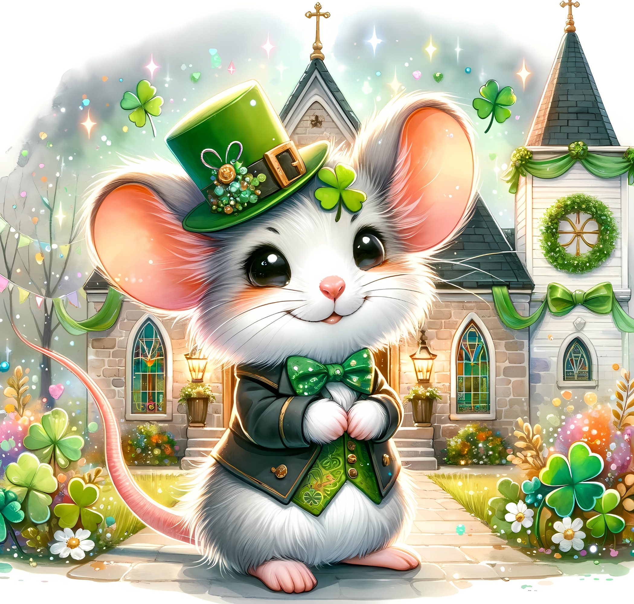 Cute St. Patrick's Day Animals Clipart Bundle, Watercolor Clip Art ...