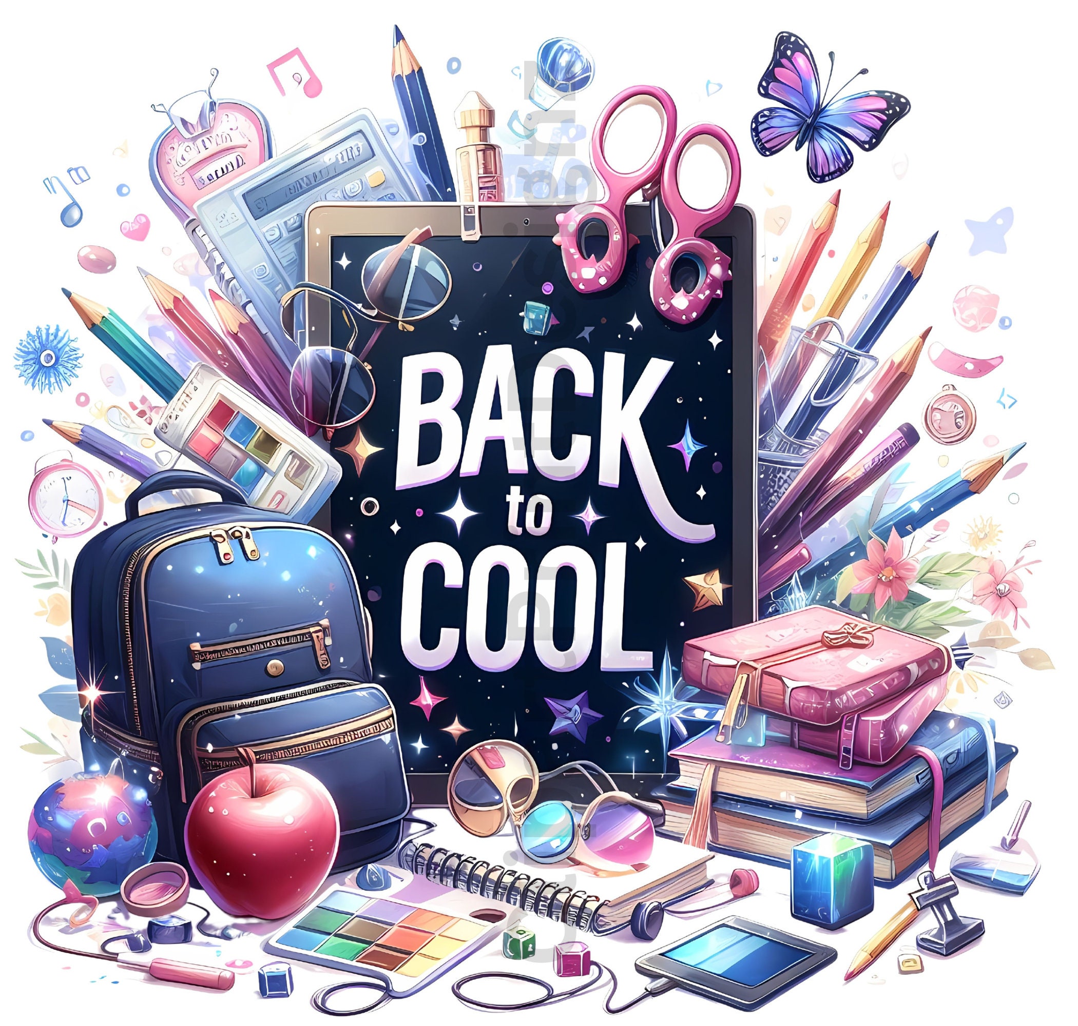 Back to School Banners Clipart Bundle, Watercolor Clip Art Images, High ...