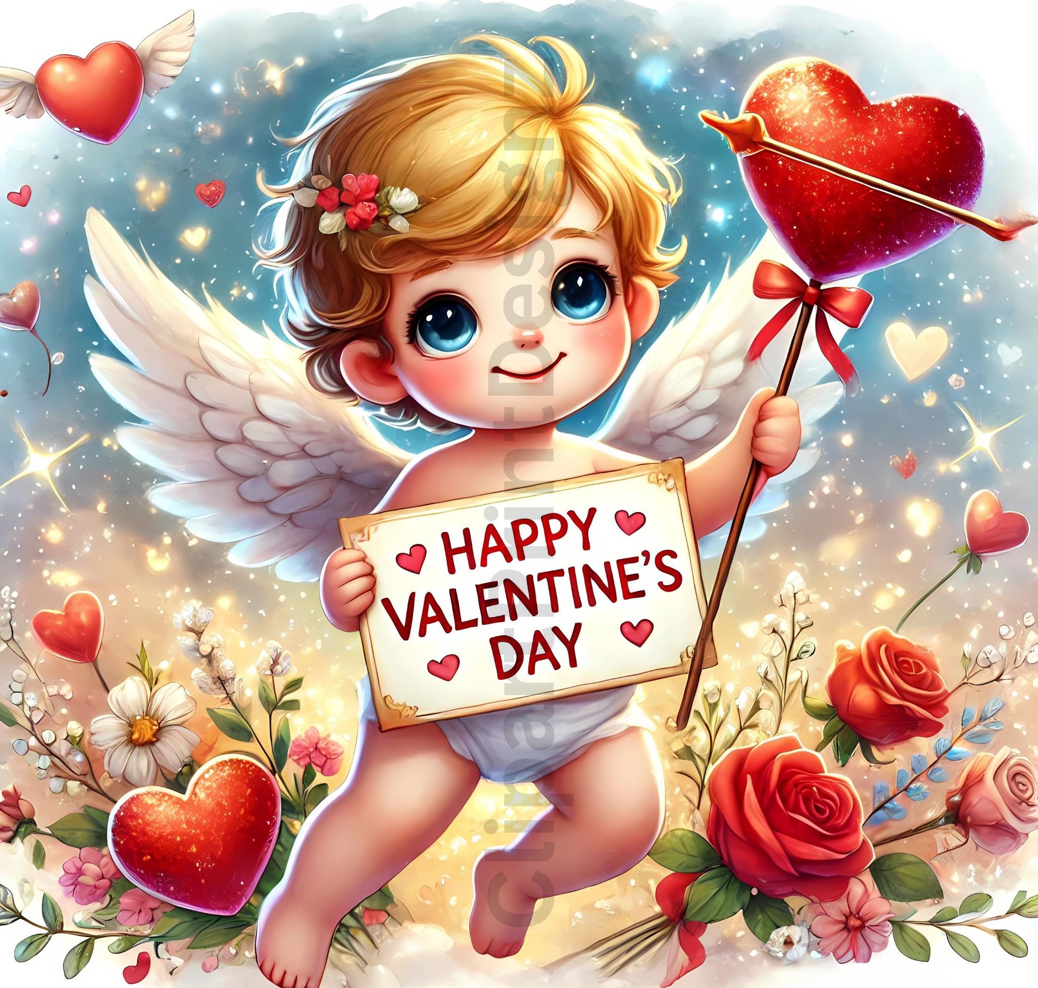 Cute Valentines Day Cupids Clipart Bundle, Valentine Cupid Clip Art ...