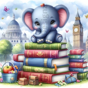 Cute Back to School Animals Peeking Out of Accessories Clipart Bundle ...