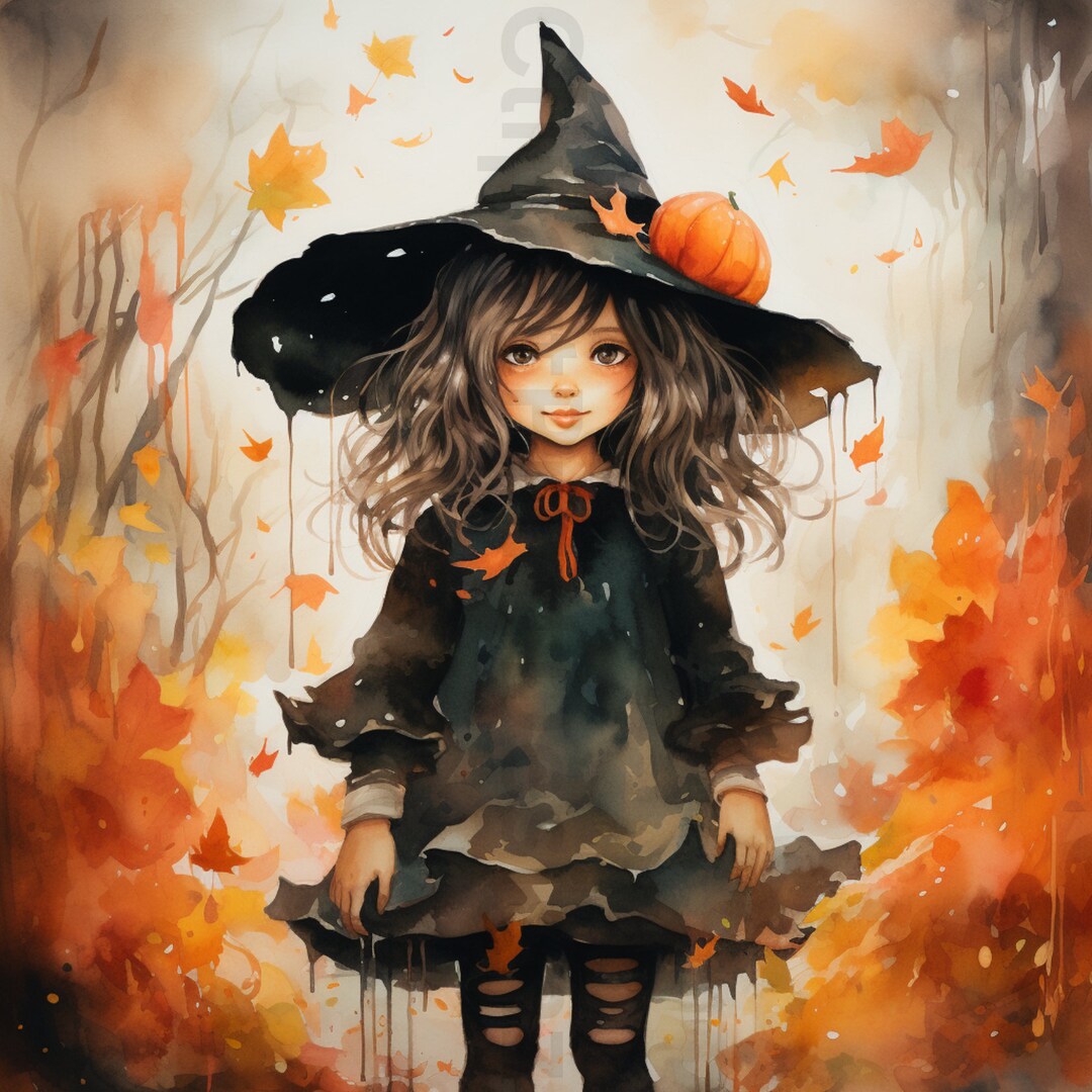 10 Cute Watercolor Halloween Clipart Bundle, Halloween Bundle, High ...