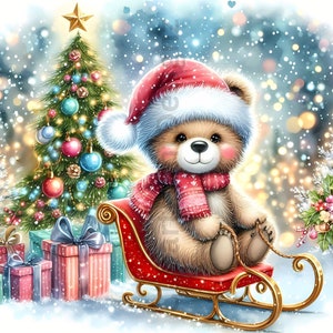 Cute Christmas Teddy Bears Clipart Bundle, Xmas Teddies Clip Art Images ...