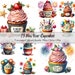 New Year Cupcakes Clipart Bundle, Year's Eve Watercolor Clip Art Images ...