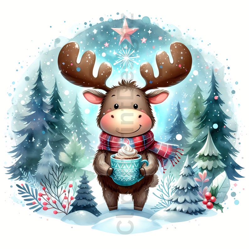 Cute Winter Woodland Animals Clipart Bundle Festive - Etsy