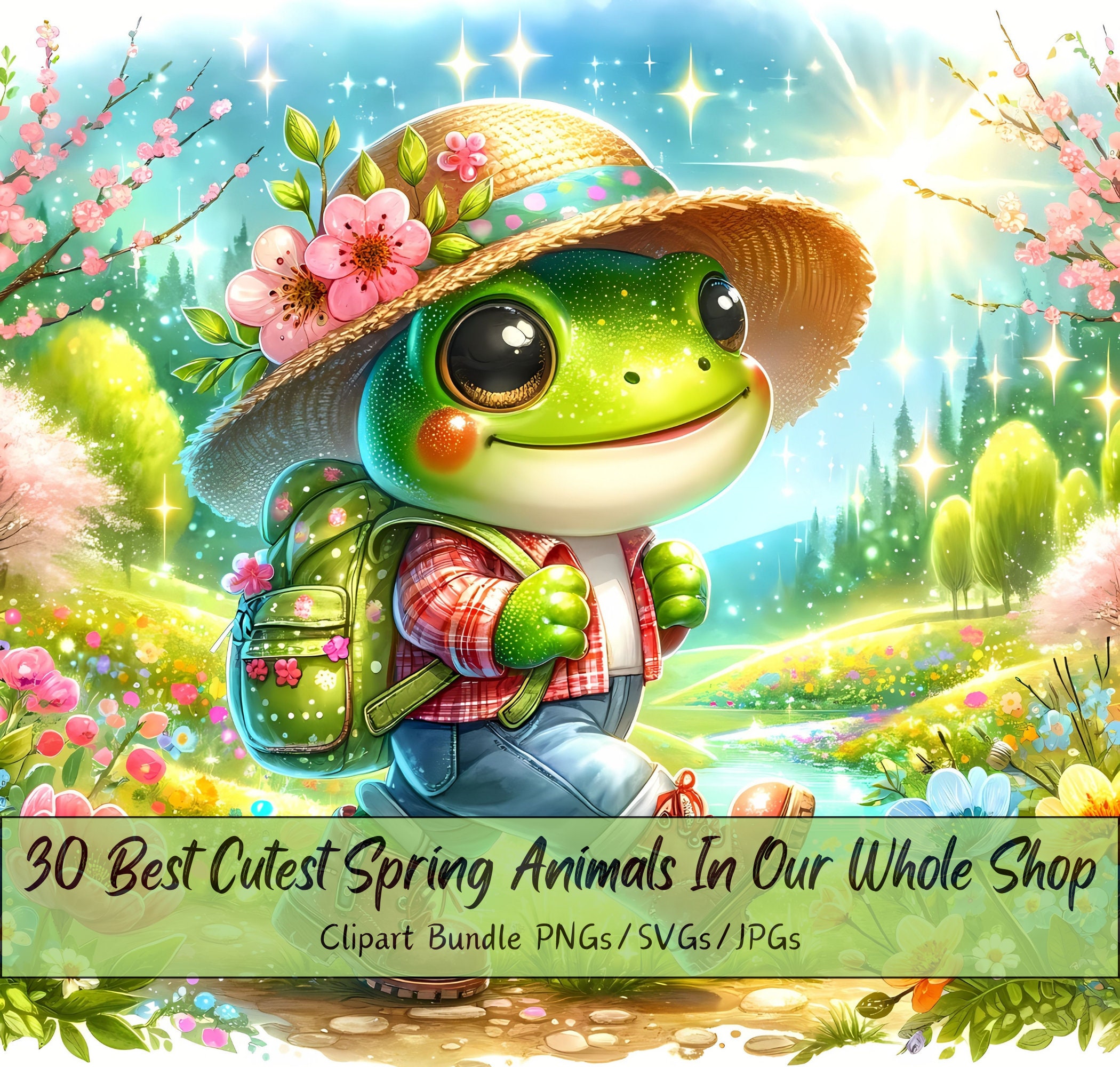 Cute Spring Animals Clipart Bundle, Watercolor Clip Art Images, High ...
