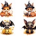 Watercolor Halloween Animal Clipart Bundle, 20 Cute Halloween Images ...