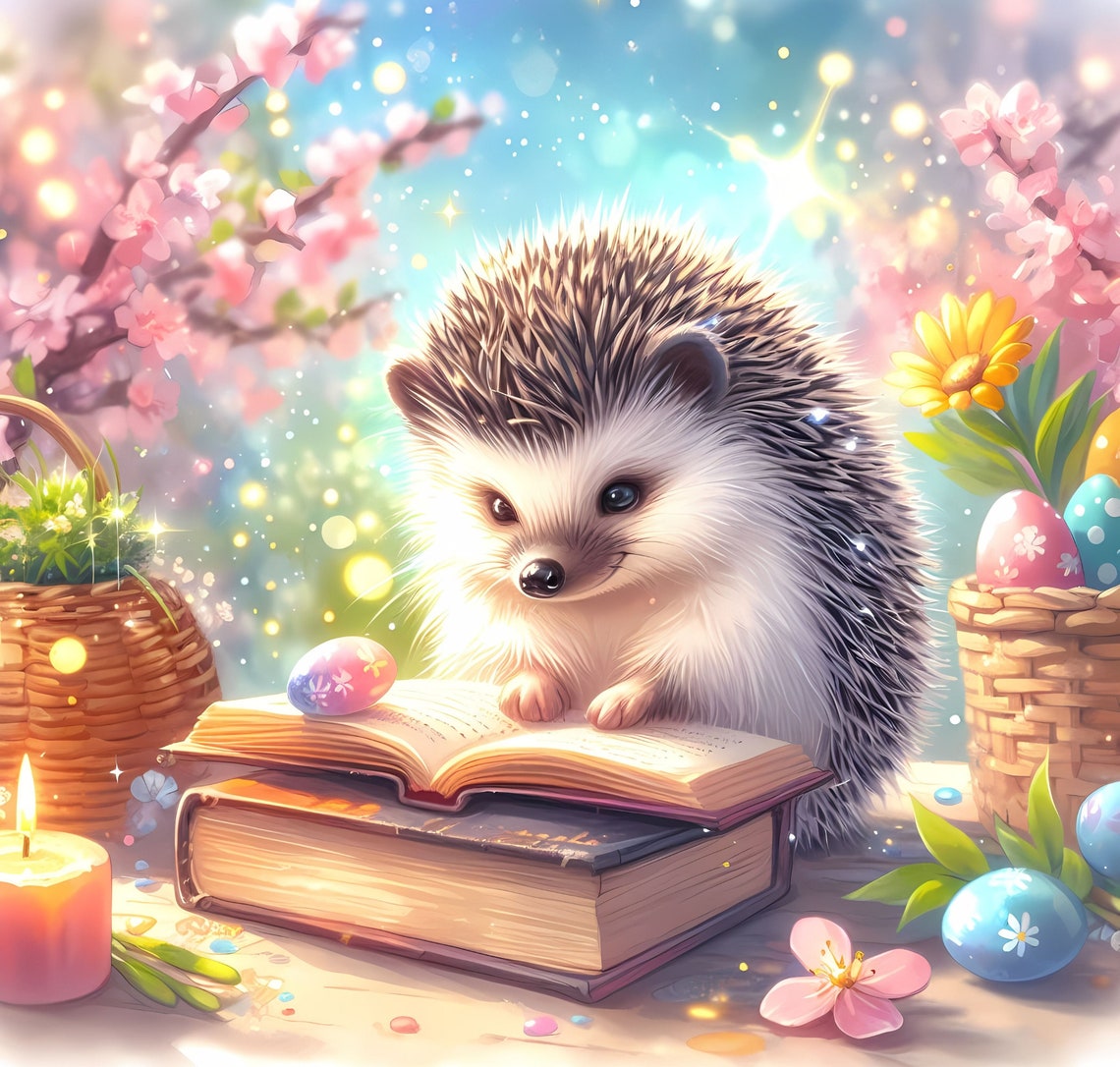 Cute Spring Hedgehogs Clipart Bundle, Watercolor Clip Art Images, 20 ...