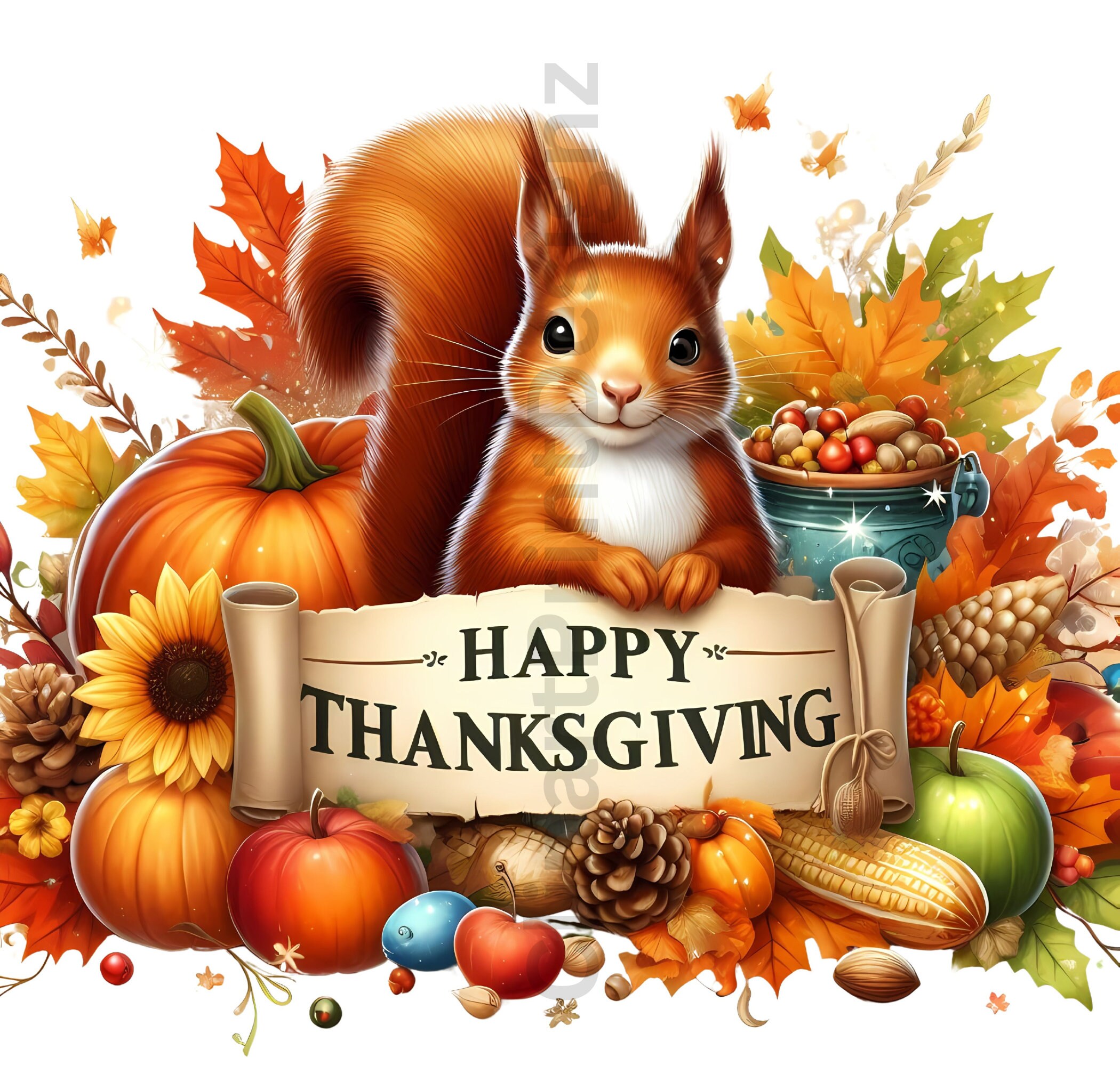 Happy Thanksgiving Banners Clipart Bundle, Watercolor Clip Art Images ...