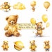 20 Watercolor Yellow Teddy Bear Clipart, Cute Teddy Bear Bundle ...