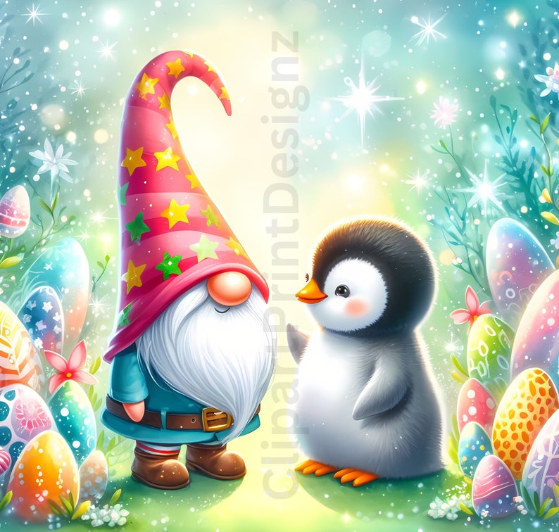 Cute Easter Penguins Clipart, Funny Watercolor Animal Images, High ...
