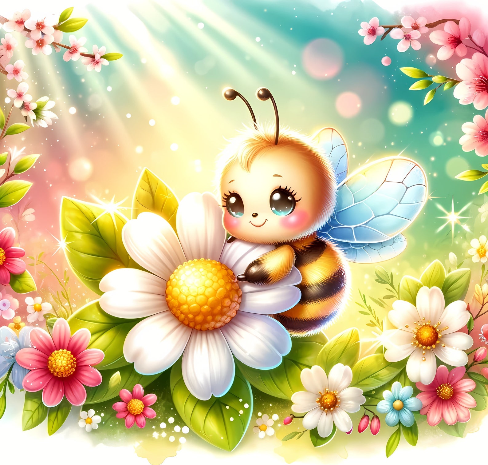Cute Spring Bees Clipart Bundle, Watercolor Clip Art Images, 26 High ...