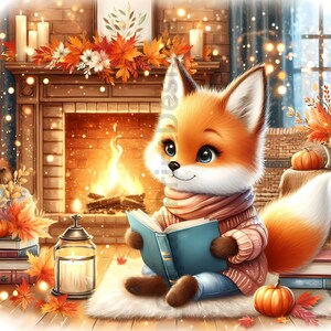 Cute Fall Foxes Clipart Bundle, Watercolor Autumn Fox Clip Art Images ...